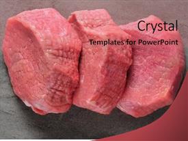 Raw Beef Meat On Shale PPT template 63 | CrystalGraphics
