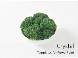 Raw Broccoli Florets In White PPT template 60 | CrystalGraphics