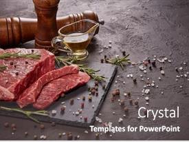 Raw Meat Beef Fillet PPT template 91 | CrystalGraphics