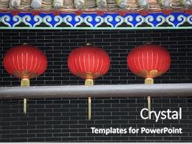 Red Chinese Lanterns PPT template 98 | CrystalGraphics