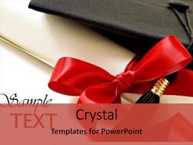 High School Graduation Red Ribbon PPT template 6 | CrystalGraphics