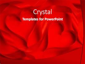 Red Ribbon Hearts On Red PPT template 14 | CrystalGraphics