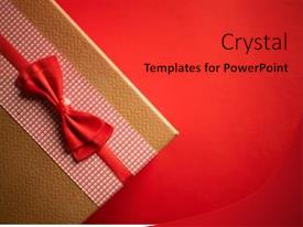 Red Ribbon On Gift Box PPT template 77 | CrystalGraphics