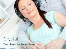 Relaxed Young Couple Listening PPT template 37 | CrystalGraphics