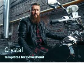 Road Safety Week Motorcyclist Poses On Classical Chopper PPT template ...