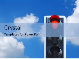 Safety Ahead Red Traffic Light Against Cloudy PPT template 67 ...