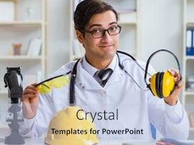 Safety Doctor Advising About Noise PPT template 54 | CrystalGraphics