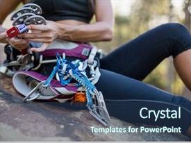 Safety Harness Close Up Climbing Equipment PPT template 12 ...