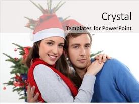 Santa Animation Couple With Christmas Hat PPT template 49 | CrystalGraphics