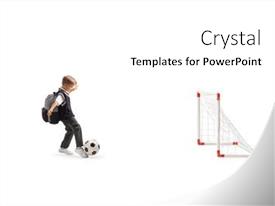 Schoolboy In A Uniform Kicking PPT template 29 | CrystalGraphics
