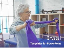 Senior Woman Exercises PPT template 25 | CrystalGraphics