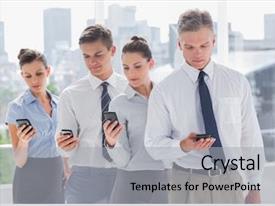 Serious Business People Standing Together PPT template 24 | CrystalGraphics