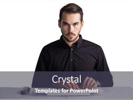 Serious Businessman Typing On Keyboard PPT template 80 | CrystalGraphics