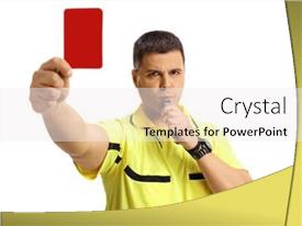 Serious Football Referee Blowing PPT template 24 | CrystalGraphics