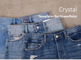 Set Of Three Blue Jeans PPT template 45 | CrystalGraphics