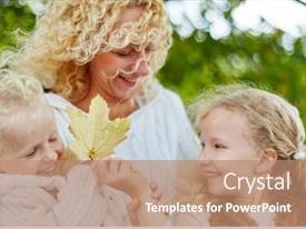 Sisters And Mother Playing PPT template 53 | CrystalGraphics