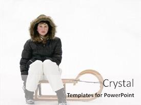 Sledding At Winter Time PPT template 26 | CrystalGraphics