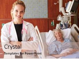 Sleep Lab Bed Portrait Of Female Doctor PPT template 13 | CrystalGraphics
