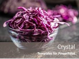 Sliced Fresh Red Cabbage PPT template 94 | CrystalGraphics