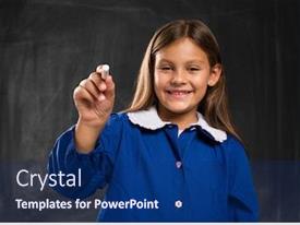 Smiling Little Student Holding PPT template 92 | CrystalGraphics