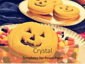 Some Trays With Pumpkin Shaped PPT template 37 | CrystalGraphics