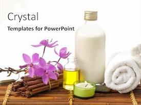 Spa Setting On Mat Texture PPT template 69 | CrystalGraphics