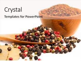 Spices In A Wooden Spoon PPT template 55 | CrystalGraphics