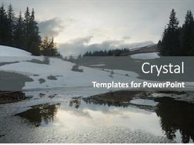 Spring Landscape With Last Snow PPT template 60 | CrystalGraphics