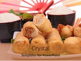 Spring Roll And Rice PPT template 82 | CrystalGraphics