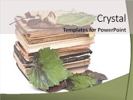Stack Of Old Books PPT template 10 | CrystalGraphics