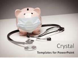 Stethoscope And Piggy Bank Wearing PPT template 73 | CrystalGraphics
