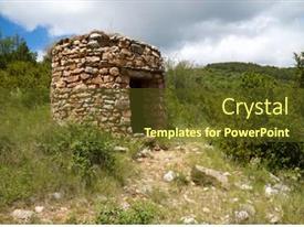 Stone Cottage In Guara Mountains PPT template 50 | CrystalGraphics