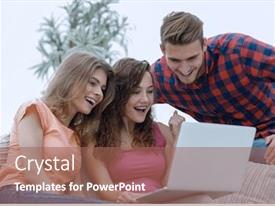 Students People Browsing Through PPT template 76 | CrystalGraphics