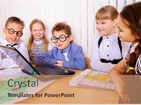 Students Sit At Their Desks PPT template 32 | CrystalGraphics