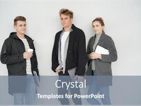 Students Standing In College Hall PPT template 37 | CrystalGraphics