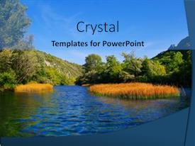 Summer Landscape Of Cetina River PPT template 71 | CrystalGraphics