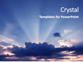Sun Rays Blue Colored Light PPT template 88 | CrystalGraphics