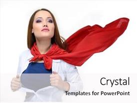 Superwoman Young Pretty Woman Opening PPT template 66 | CrystalGraphics