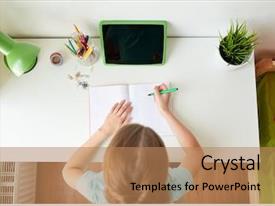 Homework Tablet Pc Computer Writing PPT template 56 | CrystalGraphics