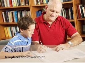 Teachers Parents Father Helping His Young Son PPT template 19 ...