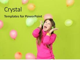 Teen Party Girl With Balloons PPT template 52 | CrystalGraphics