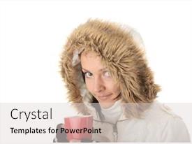 Teen Winter Girl With Heart PPT template 35 | CrystalGraphics