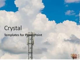 Telecommunication Tower With Beautiful Sky PPT template 58 ...