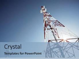 Telecommunications Tower With Clear Blue PPT template 29 | CrystalGraphics