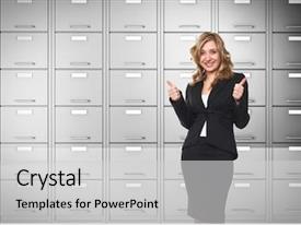 Thumbs Up And File Cabinet PPT template 5 | CrystalGraphics