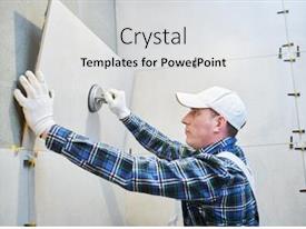 Tiler Installing Large Format Tile PPT template 84 | CrystalGraphics