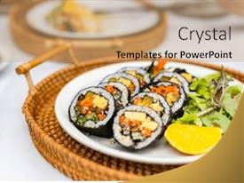 Traditional Korean Sushi Rice Roll PPT template 61 | CrystalGraphics