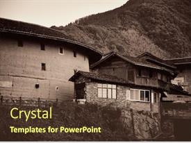 Traditional Tulou Building PPT template 81 | CrystalGraphics