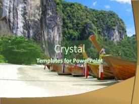 Tropical Beach Longtail Boats Andaman PPT template 93 | CrystalGraphics
