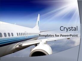 Turbine Engine Airplane With The Blue Sky PPT template 48 | CrystalGraphics